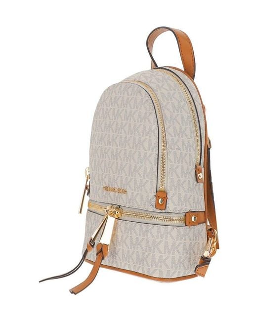 Michael Kors Mini Zip Backpack in White | Lyst