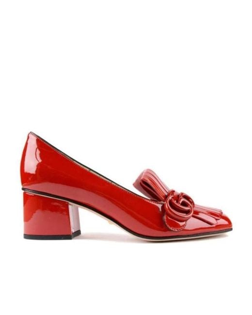 Gucci Fringe Detail High Heels in Red | Lyst