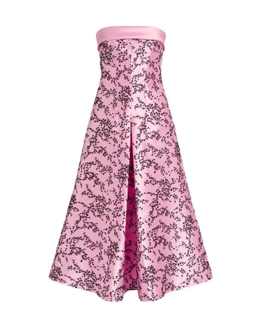 Alberta Ferretti Strapless Midi Dress in Purple | Lyst UK