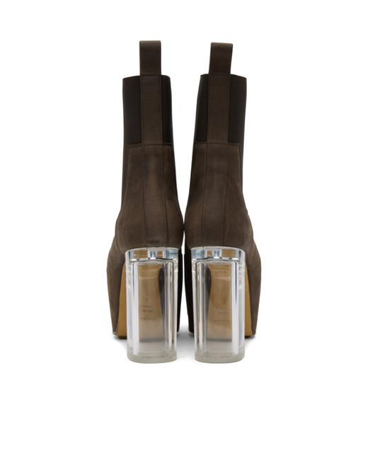 Rick Owens Transparent Heel Boots in Black for Men | Lyst