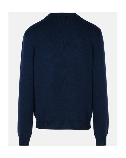 Balmain Logo Intarsia-Knit Jumper in Blue for Men | Lyst
