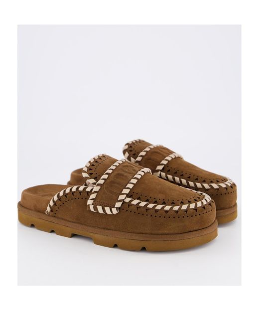 Mou Slingback Mules in Brown | Lyst