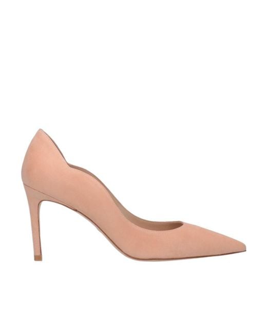 Stuart Weitzman Plain Scallop Pumps in Pink | Lyst