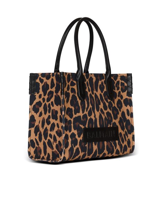 Balmain B-Army 36 Leopard Print Tote Bag in Black | Lyst
