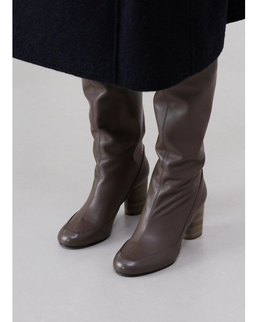 Lemaire Round-Head Boots in Brown | Lyst