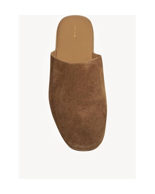 The Row Franco Open-Heel Muller Shoes in Brown | Lyst