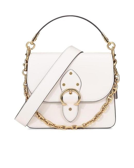 COACH Chain Handbag in White | Lyst