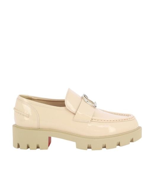 Christian Louboutin Thick-Soled Love Shoes in Natural | Lyst
