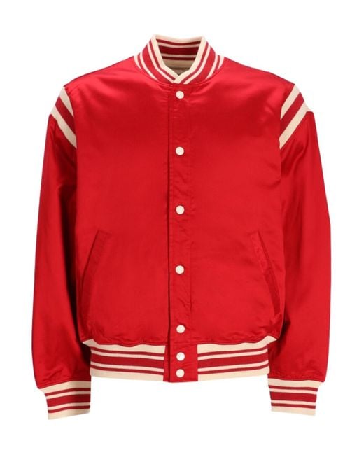 Polo Ralph Lauren Varsity Bomber Jacket in Red for Men | Lyst