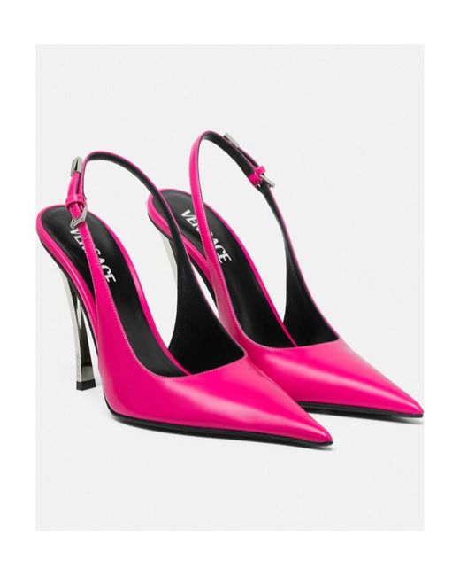 Versace Pointed Shoes With Exposed Heels in Pink | Lyst