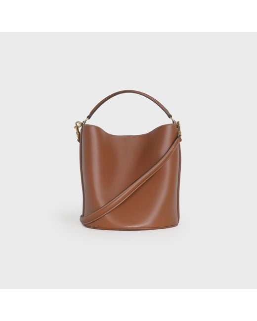 Celine Bucket 16 Smooth Cow Leather Bucket Bag in Brown | Lyst