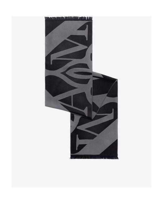 Alexander McQueen Logo-Intarsia Wool Scarf for Men | Lyst
