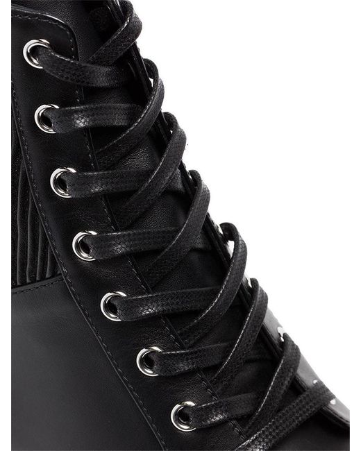 Gianvito Rossi Martis 20 Ribbed-Detail Combat Boots in Black | Lyst