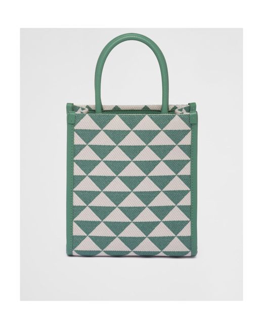 Prada Mini Symbole Tote Bag in Green | Lyst
