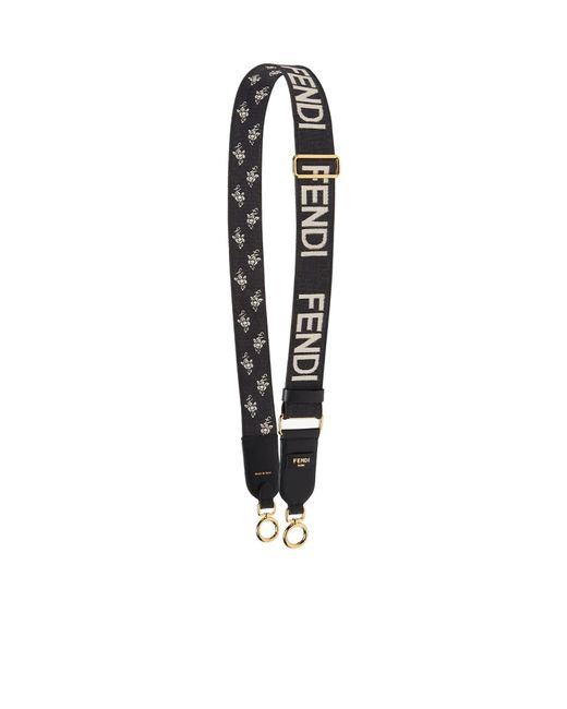 Fendi Jacquard Webbing Shoulder Strap in White | Lyst