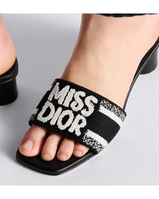 Dior Dway Logo Detailed Slip-On Slides in Black | Lyst