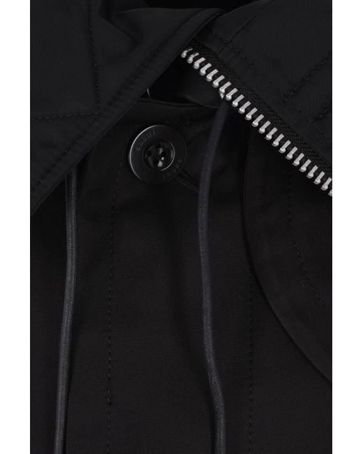 Sacai Double-Layer Hooded Jacket in Blue | Lyst