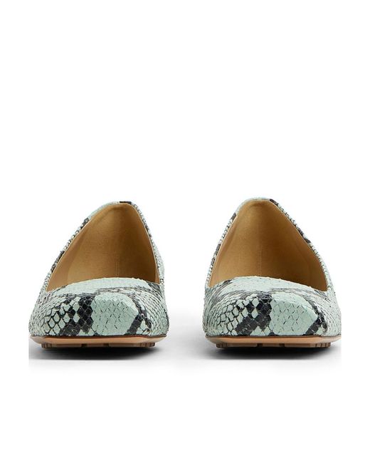 Bottega Veneta Tower Python-Print Ballerina Shoes in Green | Lyst