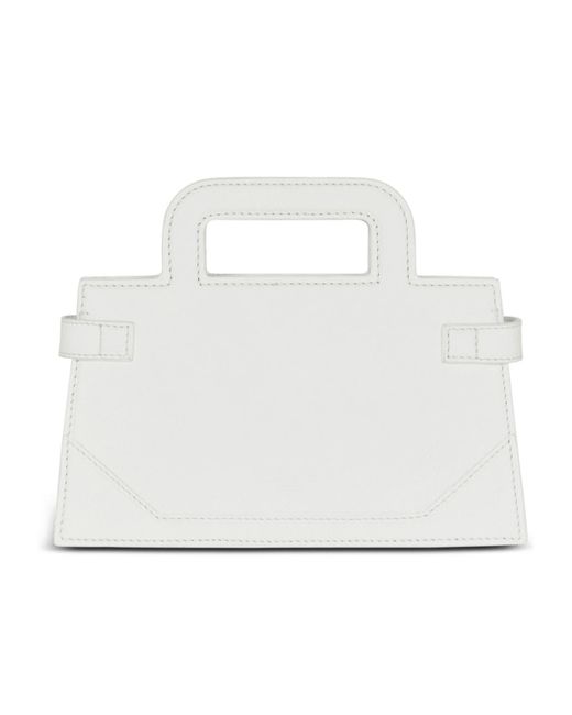 Balmain Small B-Buzz Logo Shoulder Bag in White | Lyst