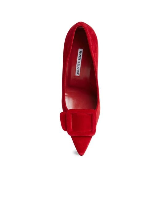 Manolo Blahnik Buckling Detail High Heels in Red | Lyst
