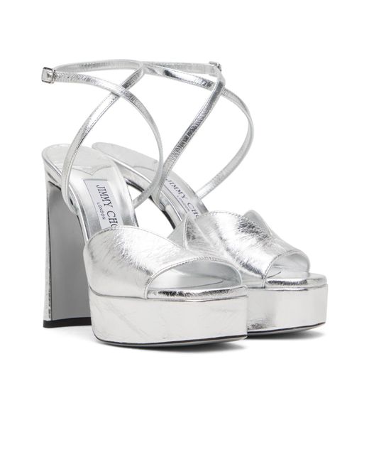 Jimmy Choo Platform High Heel Sandals in White | Lyst