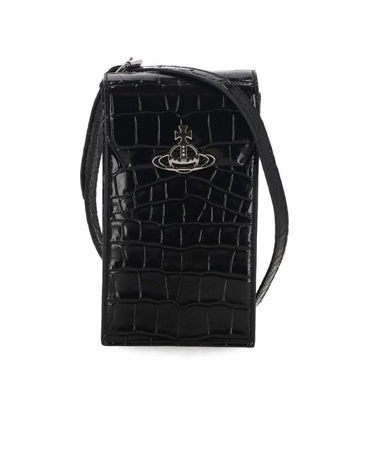 Vivienne Westwood Flip Mobile Phone Bag in Black | Lyst
