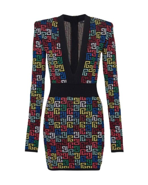 Balmain Alphabet Dress in Blue | Lyst