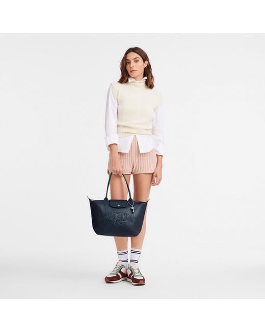 Longchamp Le Pliage Xtra M Logo Handbag in Blue | Lyst