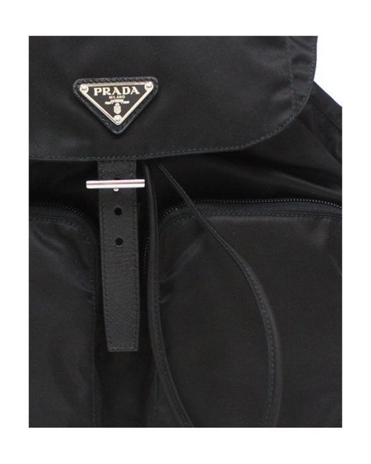 Prada Logo Backpack in Black for Men | Lyst