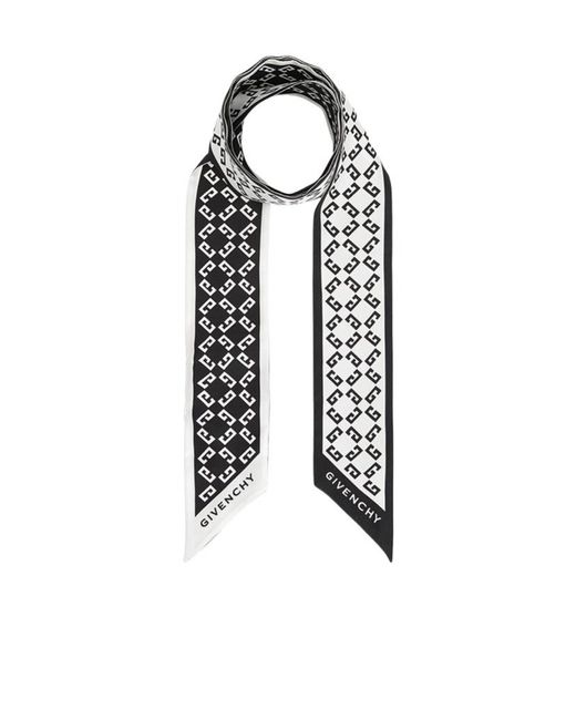 Givenchy Pattern Silk Scarf in White | Lyst