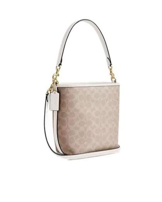 COACH City'S Iconic Canvas Shoulder Bag in Natural | Lyst
