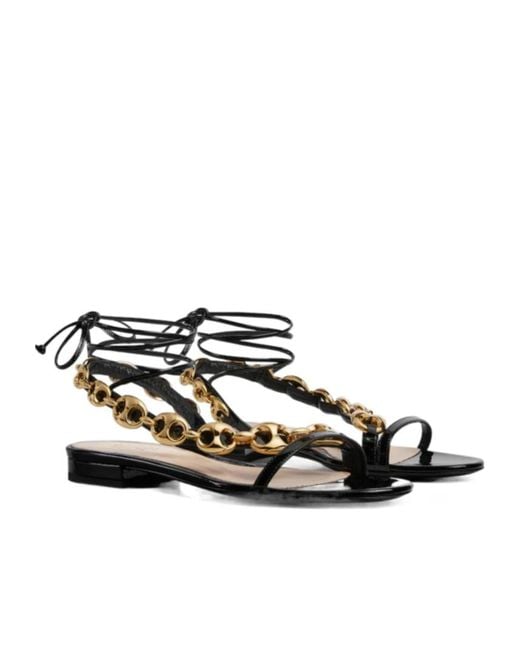 Gucci Chain Detailed Sandals in White | Lyst