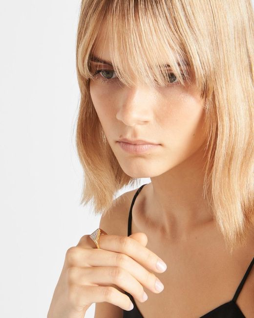 Prada Eternal Signet Ring in White for Men | Lyst