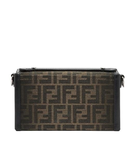 Fendi Baguette Soft Trunk Logo Jacquard Shoulder Bag in Black for Men ...