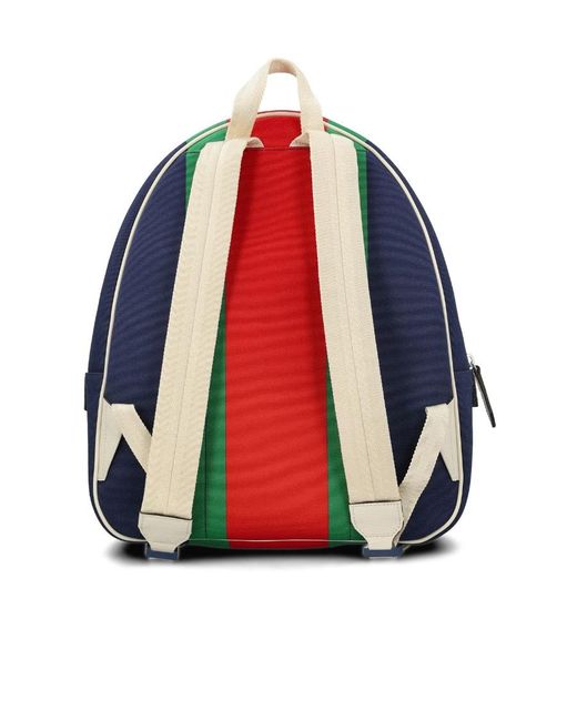 Gucci Double G Striped Backpack in Blue | Lyst