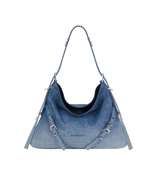 Givenchy Medium Voyou Denim Shoulder Bag in Blue | Lyst