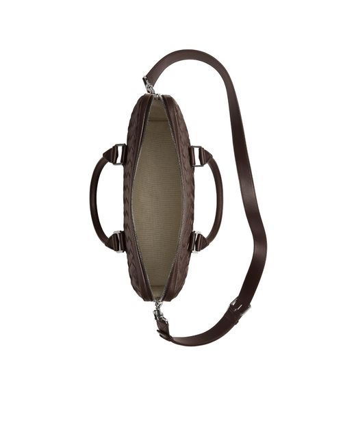 Bottega Veneta Small Intreciato Leather Briefcase in Brown for Men | Lyst