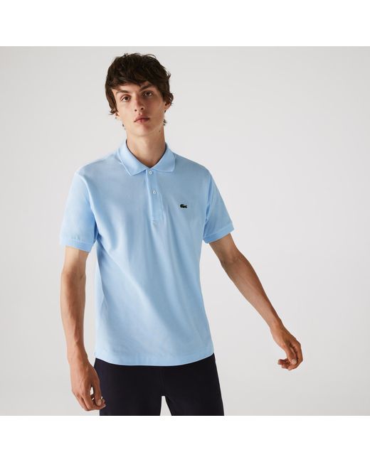 Lacoste Logo Decal Polo Shirt in Blue for Men | Lyst