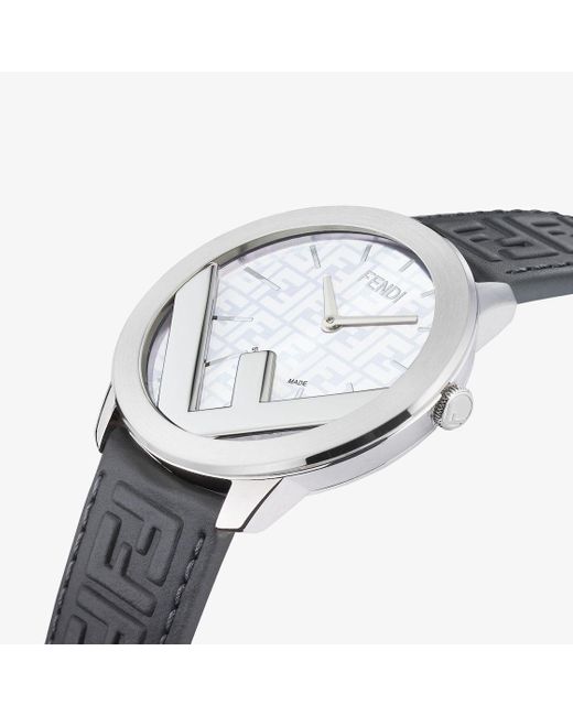 Fendi Logo-Detailed Round Watch in Gray for Men | Lyst