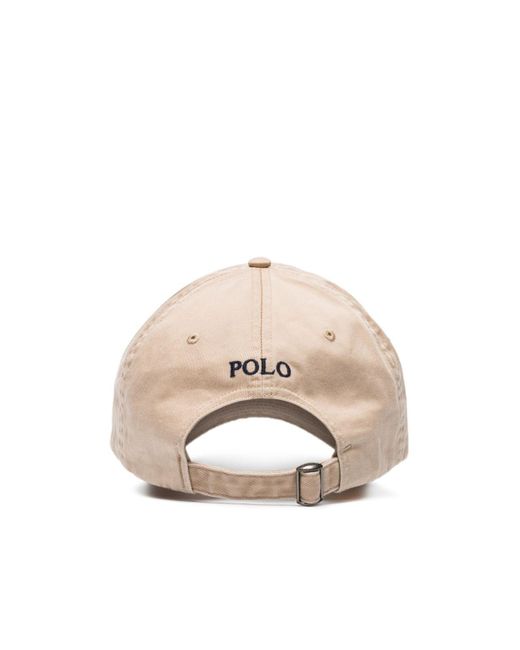Polo Ralph Lauren Logo Embroidery Baseball Hat in Natural for Men | Lyst