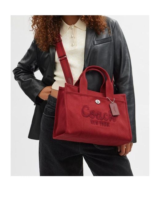 COACH Script Embroidered Cargo Tote Bag | Lyst