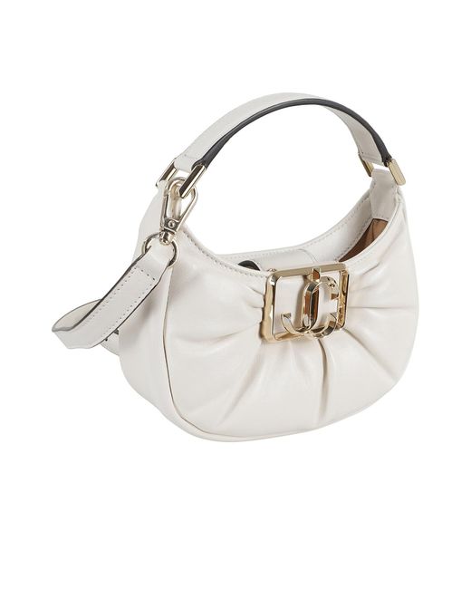 Jimmy Choo Mini Edie Hobo Bag in White | Lyst
