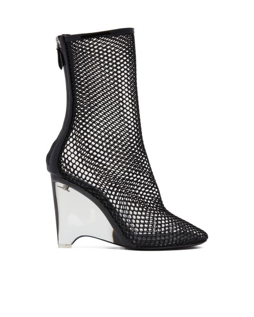 Alaïa La Cage 100Mm Mesh Wedge Boots in Black | Lyst