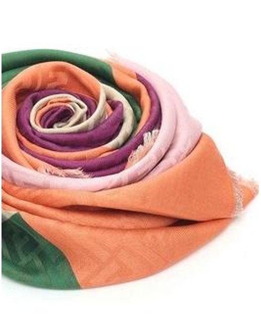 Fendi Logo Woolly Scarf in Red | Lyst