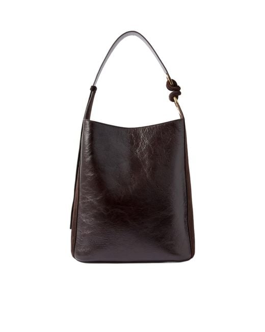 Anya Hindmarch Ringo Suede-Trimmed Textured-Leather Tote in Black | Lyst UK