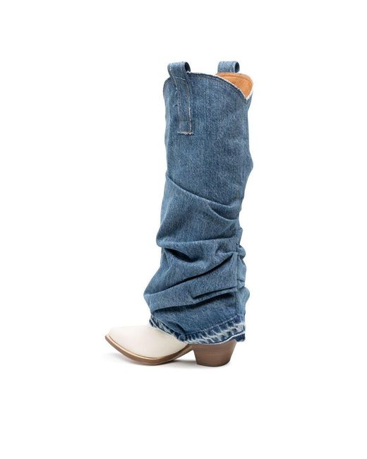 R13 Western Wind High Boots in Blue | Lyst