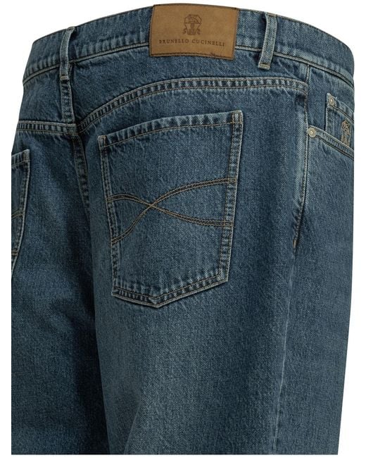 Brunello Cucinelli Belt Loop Jeans in Blue for Men | Lyst UK