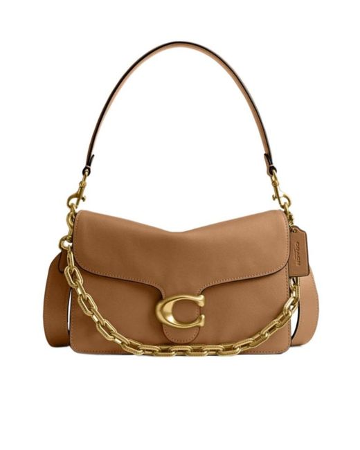 COACH Chain Tabby Chain Shoulder Bag in Brown | Lyst