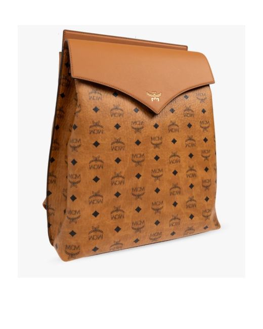 MCM Medium Diamond Backpack in Brown for Men | Lyst