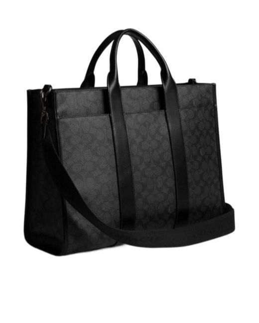 COACH Monogram Tote Bag in Black for Men | Lyst